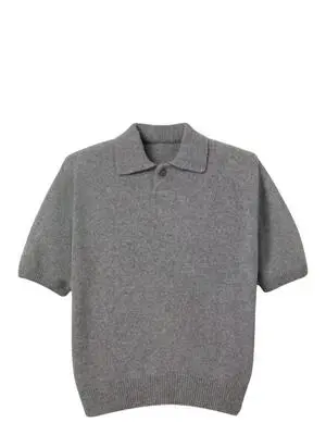 PETAR PETROV Sharp Line Short-sleeve Polo Top Grey