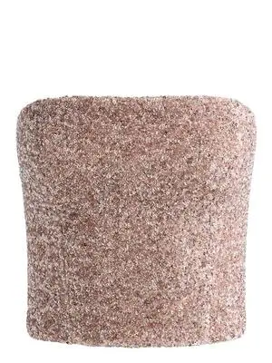 Alice + Olivia Cosette Sequined Strapless Top Blush