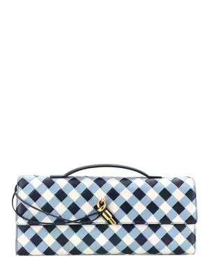 Bottega Veneta Andiamo Top Handle Intrecciato Nappa Long Clutch Bag Blue