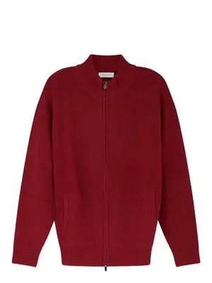 BRAMANI CASHMERE Cashmere Zipup Cardigan Red