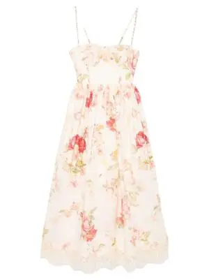 Zimmermann Zimmermann Women Roselight Linen Midi Dress Multicolor