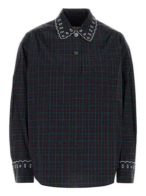 Marni Marni Embroidered Poplin Blouse Checked