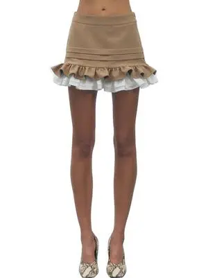 MAUDE CLUB Jamie Ruffle Skort - Tan