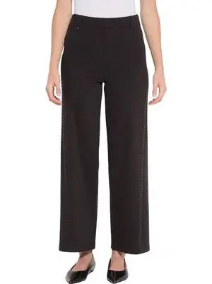 Lyssé Erin Studded High Waist Wide Leg Jeans - Black