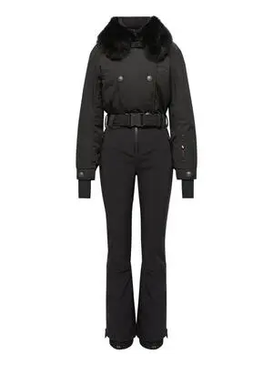 Moncler Shearling-trimmed Insulated Ski Suit - Black
