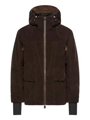 Moncler Airolo Corduroy Insulated Hooded Ski Jacket Brown