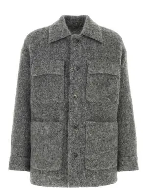 Dolce & Gabbana Dolce & Gabbana Men Dark Grey Alpaca Blend Jacket Gray