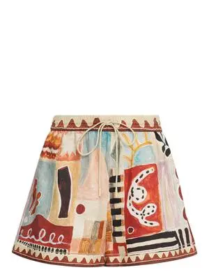 ALEMAIS Michelle Linen Shorts - Multi