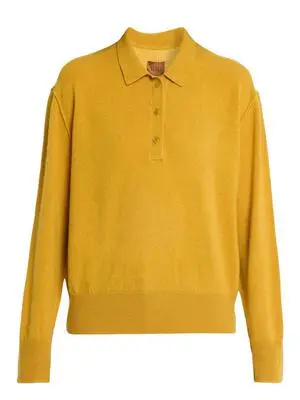 JAMIE HALLER The Cashmere Polo Sweater - Amber