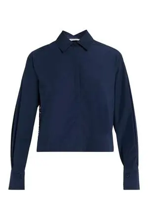 Simkhai Kacey Cotton Lace Long-sleeve Top Midnight