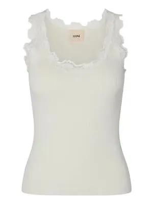 LEONÍ Camisole Älma Lace-trimmed Ribbed Silk
