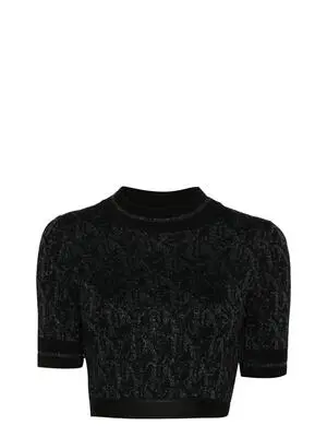 PALM ANGELS Palm Angels Women Lurex Knit Top With Monogram