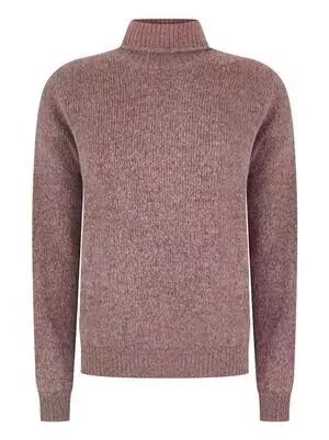 AROVESCIO Ribbed-knit Roll-neck Sweater Pink