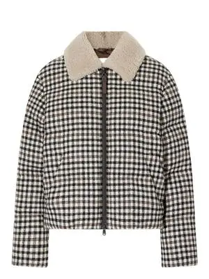 Brunello Cucinelli Shearling-trimmed Alpaca-blend Twill Down Jacket Multi