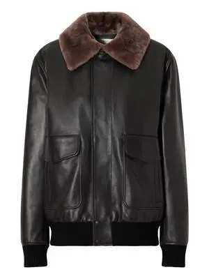 GABRIELA HEARST Grant Shearling-trimmed Leather Bomber Jacket