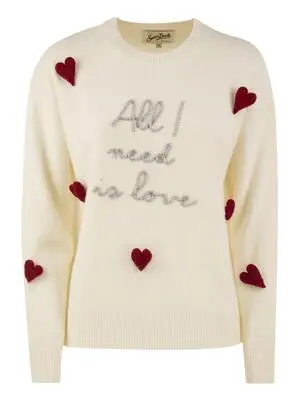 MC2 SAINT BARTH Mc2 Saint Barth Tessa Heart-Appliqué Knitted Sweater No
