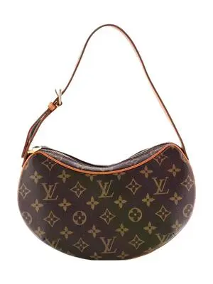 LOUIS VUITTON Croissant Handbag Monogram Canvas Pm Hobo Bag - Brown