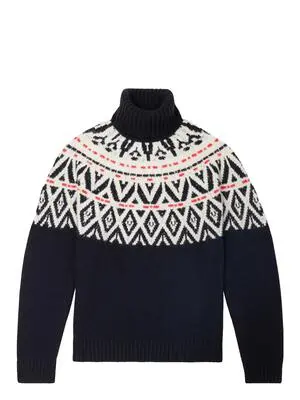Bogner BOGNER - Roxter Fair Isle Jacquard-Knit Cashmere Rollneck Ski Mid-Layer - Men - Blue - S Blue
