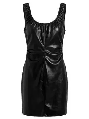 YIGAL AZROUËL Ines Ruched Leather Mini Dress