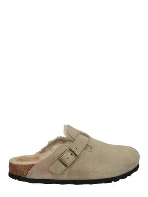 BIRKENSTOCK Boston Suede-leather Shearling Mules