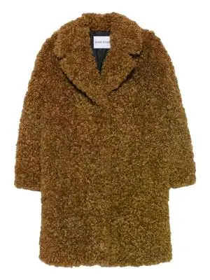 STAND STUDIO Camille Faux-shearling Notched-lapel Coat