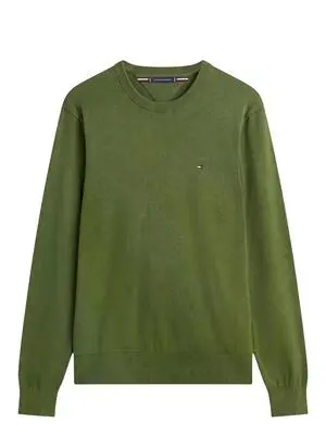Tommy Hilfiger Crew Neck Cotton Sweater Green