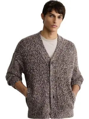 REISS Finsbury Wool-blend Speckled-knit Cardigan