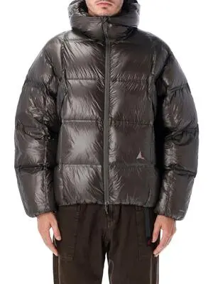ROA Waterproof Quilted Nylon Down Jacket With Hood And Logo Graphite