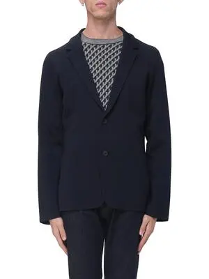 EMPORIO ARMANI Single-breasted Viscose Blend Blazer With Patch Pockets