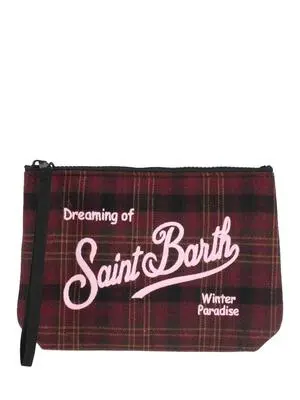 MC2 SAINT BARTH Aline Tartan Print Neoprene Mini Handbag With Logo Fa01