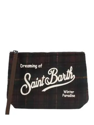 MC2 SAINT BARTH Aline Tartan Print Neoprene Mini Handbag With Logo Fa02