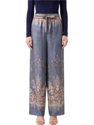Zimmermann Valiant High-waisted Silk Palazzo Trousers With Paisley Print Blue