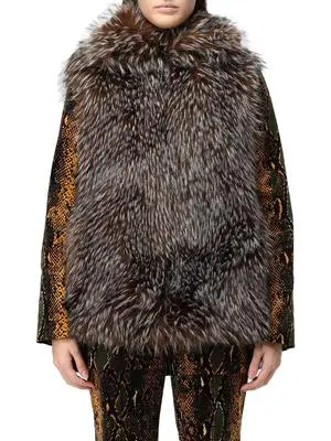 DIANE VON FURSTENBERG Sleeveless Faux Fur Vest With Concealed Closure