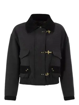 FAY Fay Women Cropped Cotton-Blend Jacket With Fay Hooks Multicolor