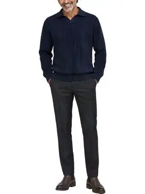 FRANZESE COLLECTION Steve Mcqueen Ribbed-knit Pointed-collar Sweater