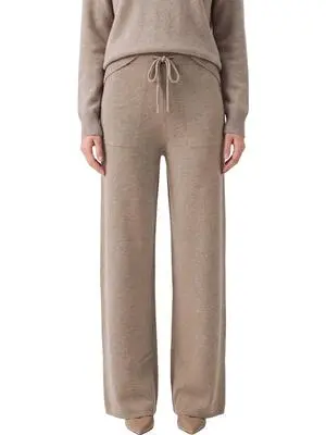 Max Mara Max Mara Women High-Waisted Pure Cashmere Knit Wide-Leg Trousers Max Mara Gray