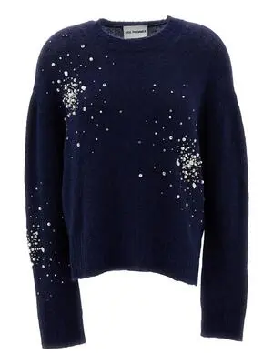 DES_PHEMMES MAGLIA IN ALPACA CON STRASS Blu