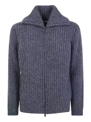 NUUR Ribbed-knit Zip-up Cardigan