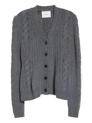 LISA YANG Leire Cashmere Cabled Rib Cardigan
