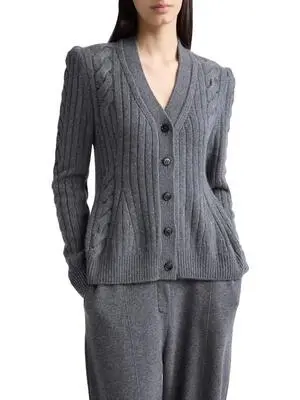 LISA YANG Leire Cashmere Cabled Rib Cardigan