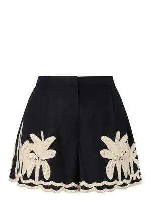 MALINA Shorts Fenya Embroidered - Black