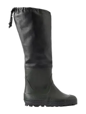 RIER Farmer Leather-trimmed Rubber Rain Boots