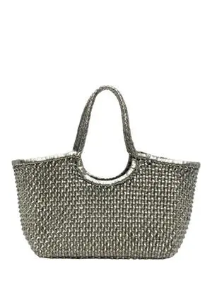 Dragon Diffusion Nantucket Cactus Woven Top Handle Bag Gray