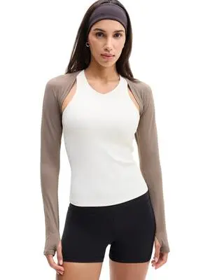 Athleta Transcend Shrug Umber