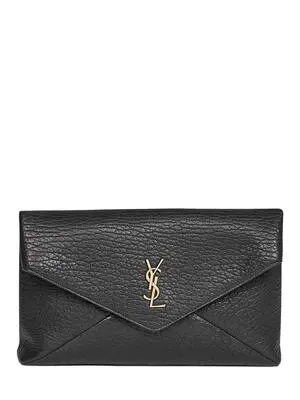 Saint Laurent Saint Laurent Women Black Cassandre Large Lambskin Envelope Clutch Multicolor