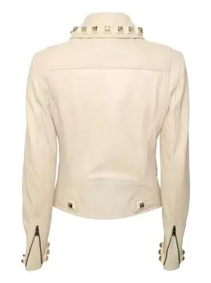 FENDI Studded Calf Leather Biker Jacket