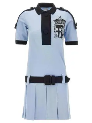 VAQUERA Crest Pleated Belted Mini Dress