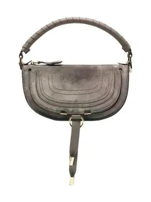 Chloé Mini Marcie Whipstitch-trim Shoulder Bag Grey