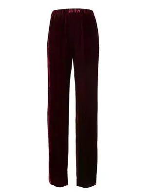 Antonelli Firenze Velvet-effect Wide-leg Trousers - Red