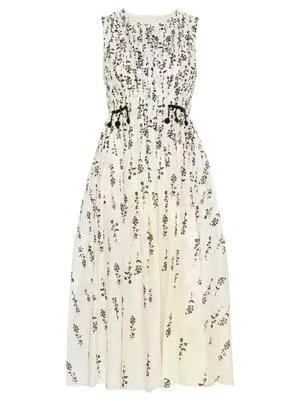 MAX MARA Printed Cotton Voile Dress - Ecru